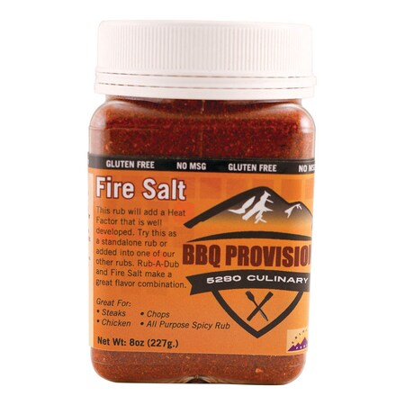 5280 Culinary Bbq Rub Fire Salt 8Oz FIRESALTRUB-CS | Zoro