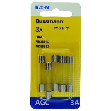 BUSS 3A Glass Fuse, Fast-Acting, Cylindrical body, AGC series, - BP/AGC ...