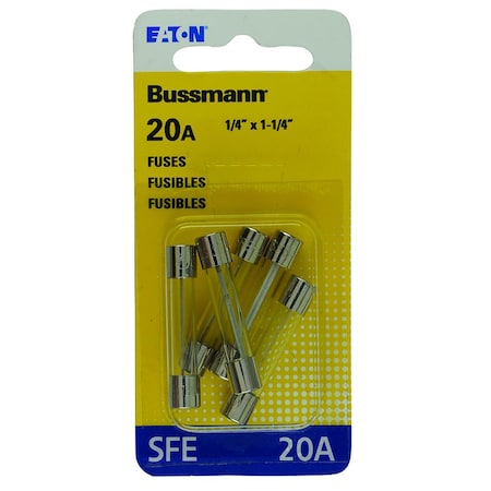 BUSS 20A Midget Fuse, 32V AC SFE series, - BP/SFE-20-RP