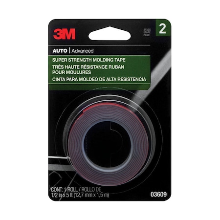 3M 3M 60 in. L X 1/2 in. W Double-Sided Molding Tape 03609NA | Zoro