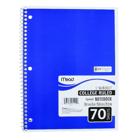 Mead Mead 8 in. W X 10-1/2 in. L College Ruled Spiral Assorted Notebook ...