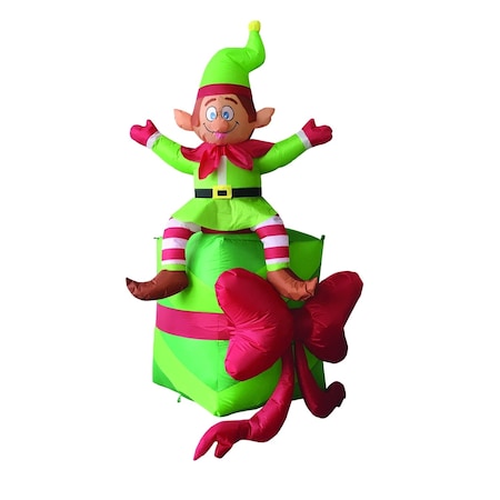 Celebrations 6 ft. Elf With Presents Inflatable MY-20CE642 | Zoro