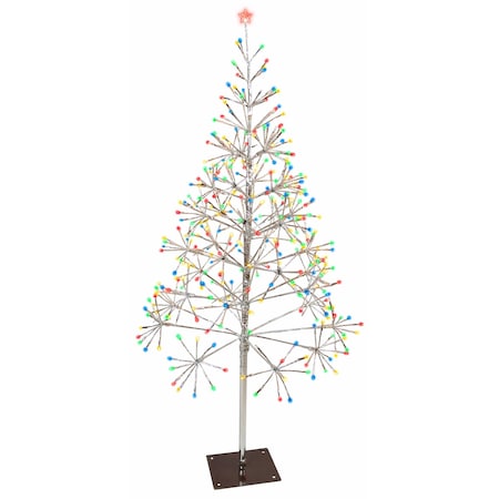 Celebrations Celebrations Platinum LED Multi Shimmering Tree 4.5 ft ...