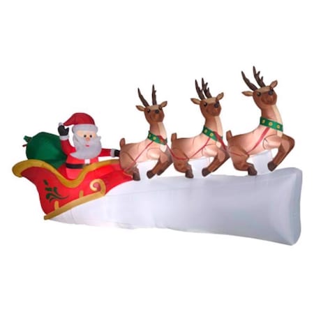 Gemmy Gemmy Airblown LED Santa in Sleigh Scene 5 ft. Inflatable 882517 ...