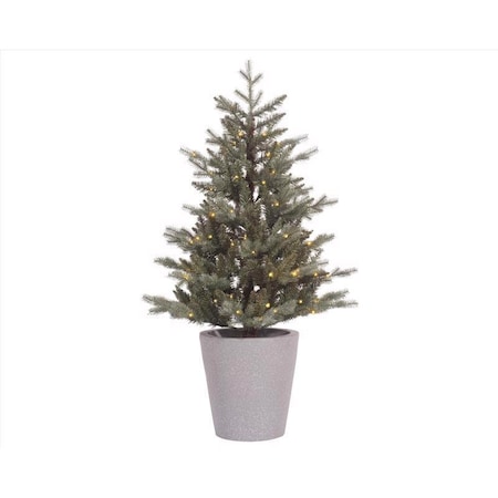 Celebrations 4 ft. Full LED 80 ct Misty Allison Pine Christmas Tree ...