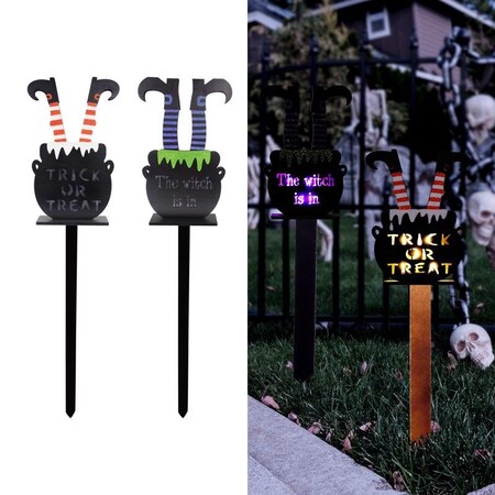 Alpine Alpine 36 in. LED Prelit Witch Legs Light Stake Yard Decor ...
