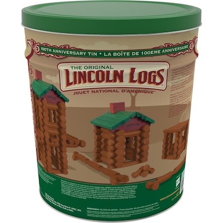 Lincoln Logs Lincoln Logs 100th Anniversary Tin Build Toy Brown/Green ...
