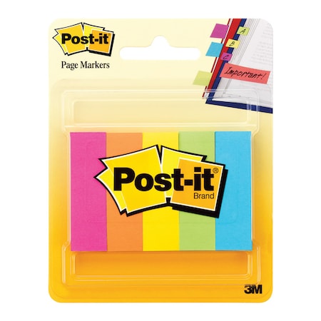 Post-It Post-it 0.5 in. W X 2 in. L Assorted Page Markers 5 pad 670-5AF ...