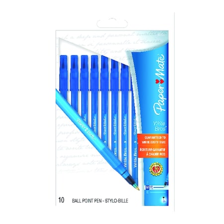 Paper Mate Paper Mate Write Bros Blue Ball Point Pen , 10PK 9313499C | Zoro