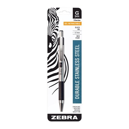 Zebra Zebra G-301 Black Retractable Gel Pen 1 pk 41311 | Zoro
