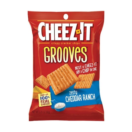 Cheez-It Grooves Zesty Cheddar Ranch Crackers 3.25 oz Pegged, 6PK ...
