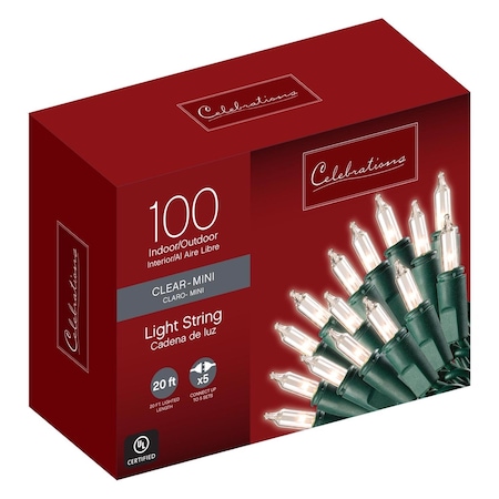 Celebrations Celebrations Red Incandescent Mini Clear 100 ct String ...