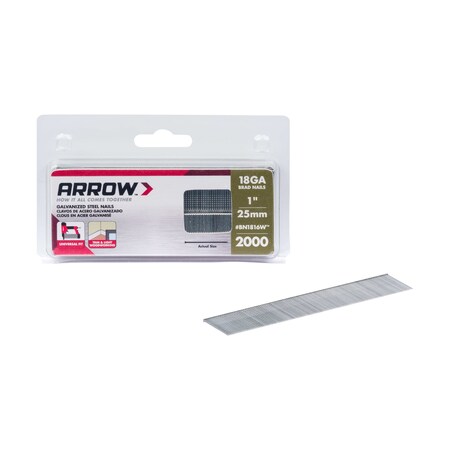 Arrow Fastener Arrow BN1816WCS 1-Inch Steel Brad Nails, 18-Gauge ...