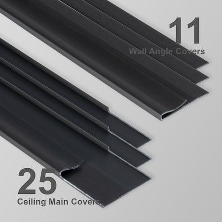 Ceilume EZ-On Drop Ceiling Grid Covers - Onyx, 36PK AC-GRID-KIT-OY | Zoro