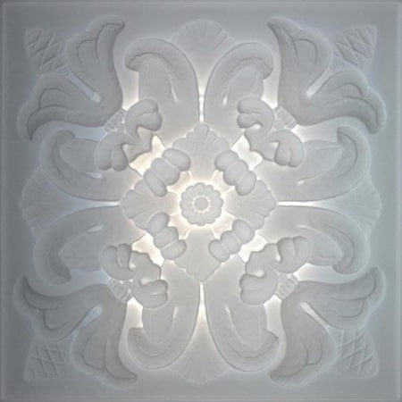 Ceilume Florentine 2ft x 2ft Translucent Ceiling Tile V1-FLOREN-22WTT ...