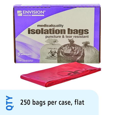 Stout By Envision Biohazard Medical Isolation Bags, 10 Gallon Bags ...