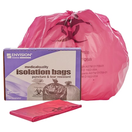 Stout By Envision Biohazard Medical Isolation Bags, 10 Gallon Bags ...