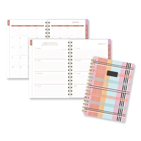 Cambridge Cher Weekly/Monthly Planner, Plaid Artwork, 8.5x6.38, 12 ...