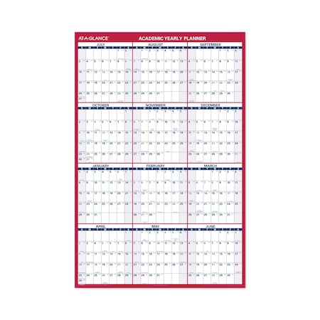 At-A-Glance Academic Erasable Reversible Extra Large Wall Calendar ...