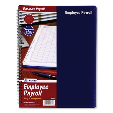 Adams Business Forms Employee Payroll Record Book, Royal Blue Cover, 11 ...