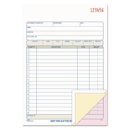 Adams Business Forms TOPS Sales/Order Book, 7 15/16x5 9/16, 3 TC5805 | Zoro