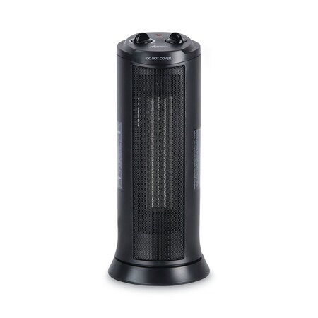 Alera Mini Tower Ceramic Heater, 7 3/8"w x 7 3/8"d x 17 3/8"h, Black ...