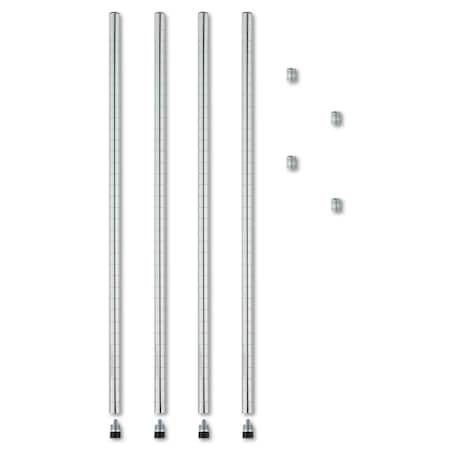 Alera Stackable Posts for Wire Shelving, 36"H, Silver, PK4 ...