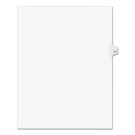 Avery Dennison Numerical Index Tab-59, 8-1/2 x 11", White, PK25 01059 ...