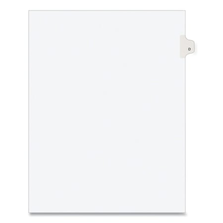 Avery Dennison Side Tab, Letter, Tab D, PK25 1404 | Zoro
