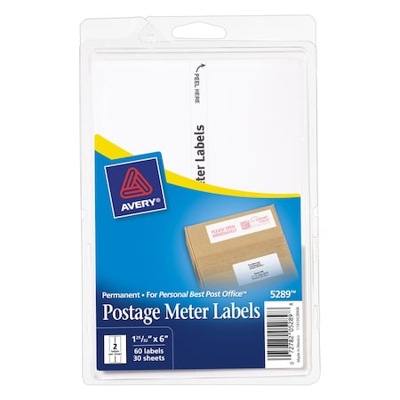 Avery Dennison Label, PostageMeter, White, PK60 05289 | Zoro