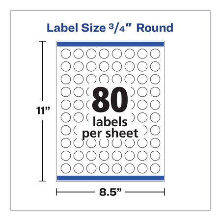 Avery Printable Self-Adhesive Permanent ID Labels, 3/4" dia, Clear ...