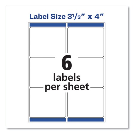 Avery Shipping Labels w/TrueBlock, Laser Printers, 3.33 x 4, White ...