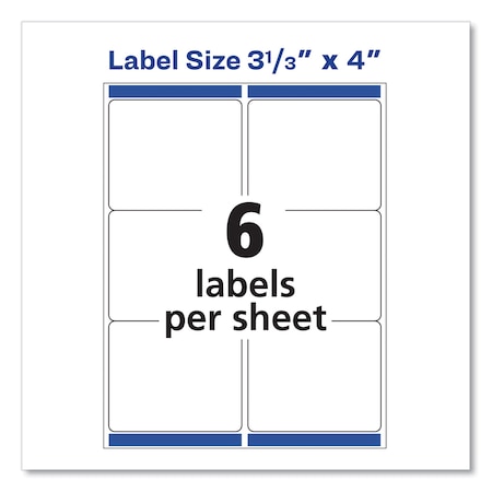 Avery Shipping Labels w/TrueBlock, Laser Printers, 3.33 x 4, White ...