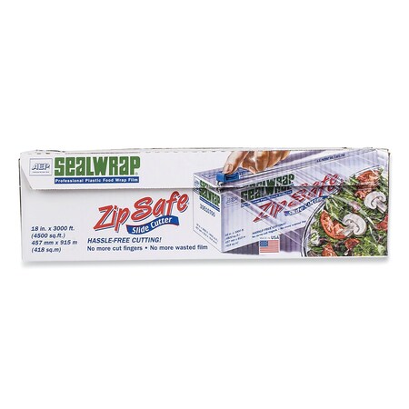 Aep Industries SealWrap ZipSafe Food Wrap Film with Slide Cutters, 18 ...