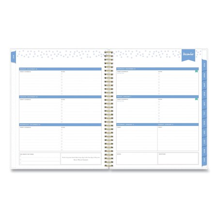 Blue Sky Day Designer Tile Weekly/Monthly Planner, 11x8.5, Blue/Wht ...