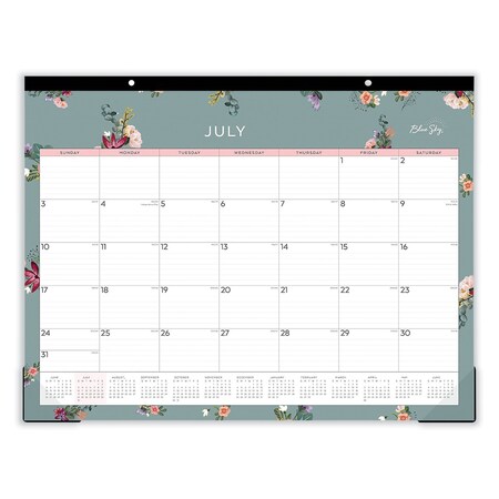 Blue Sky Greta Academic Year Desk Pad Calendar, 22x17, White/Green/Pink ...