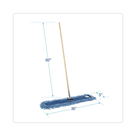 Boardwalk 60 in L Dust Mop, Looped-End, Blue, Synthetic BWKHL365BSPC | Zoro