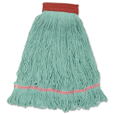 Boardwalk Large Wide Band Looped-End Wet Mop, Green, Cotton/Rayon ...