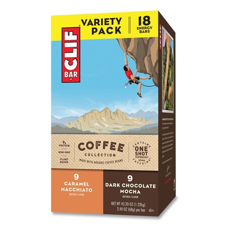 Clif Bar Energy Bar, Coffee Collection: Caramel Macchiato and Dark ...