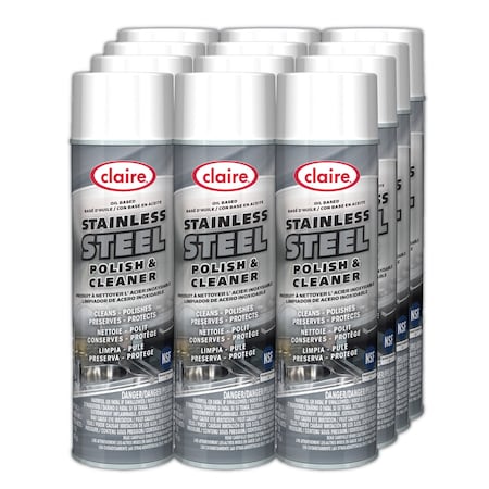 Claire Stainless Steel Polish and Cleaner, Lemon Scent, 15 oz Aerosol ...