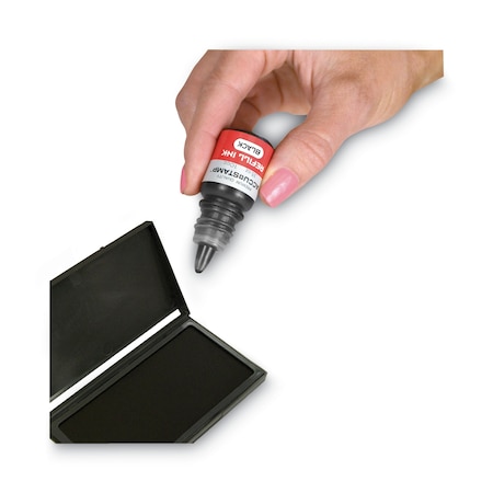 Cosco ACCU-STAMP Gel Ink Refill, 0.35 oz Bottle, Black 090684 | Zoro