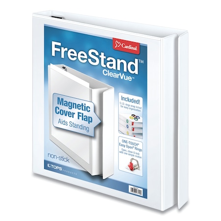 Cardinal 1" Free Stand Binder, Easy Open, White 43100 | Zoro