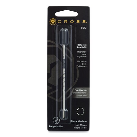 Cross Refill for Cross Ballpoint Pens, Medium Point, Black Ink 8513 | Zoro