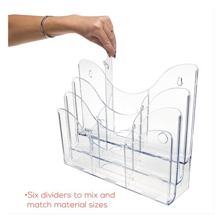 Deflecto Document Organizer, 6 Divider, 3 Tier, Clr 47631 | Zoro