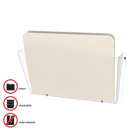 Deflecto Wall File, Single Pocket, Clear 63201 | Zoro