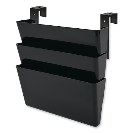 Deflecto Wall File, 3 Pocket, 13x4x7, Black 73504 | Zoro