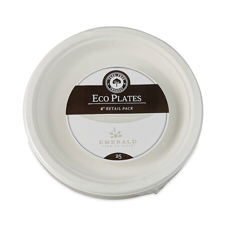 Emerald Tree-Free Farm to Paper Agricultural Waste Plate, 6" Diameter ...