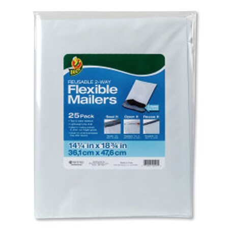 Duck Brand Reusable 2-Way Flexible Mailers, Self-Stick, 14.25x18.75 ...