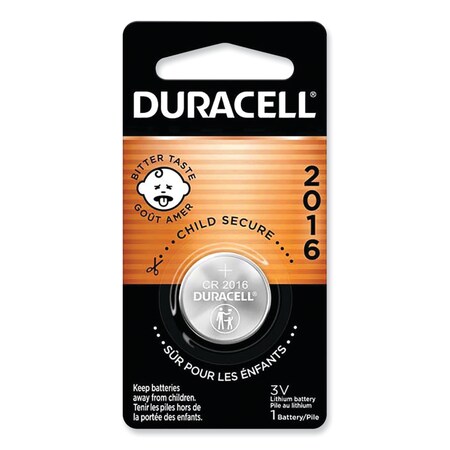 Duracell Lithium Coin Battery, 2016, 4/Pack DL2016BPK | Zoro