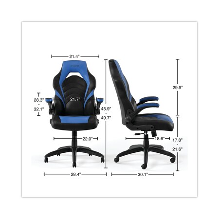 Emerge Vortex Bonded Leather Gaming Chair, 17.9 in. to 21.6 in. Seat ...